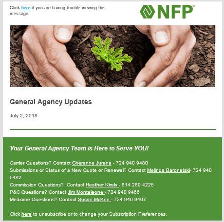 General Agency Updates and Training - NFP